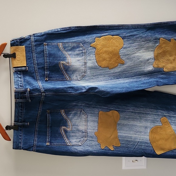 Unk | Jeans | Vintage Mens Unk Nba Leather Patch Baggy Fit Jeans Sz 4 ...